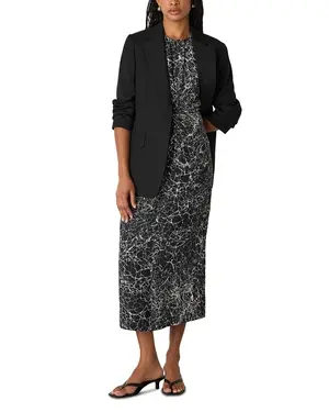 Whistles Crackle Print Twist Front Midi Dress