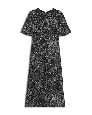 Whistles Crackle Print Twist Front Midi Dress
