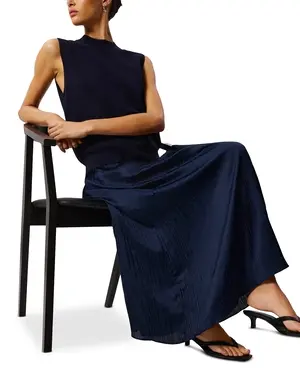Whistles Plisse Column Midi Skirt