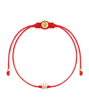 KARMA AND LUCK Lotus Drawstring Bracelet Red