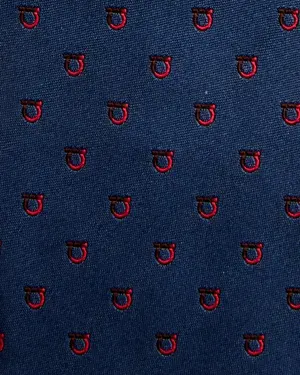 FERRAGAMO Silk Gancini Necktie - Blue