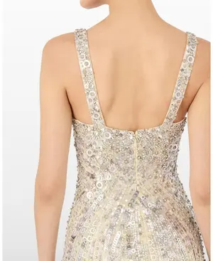 Jenny Packham Da Vinci Sequin-embellished Gown - Parchment