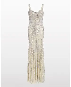 Jenny Packham Da Vinci Sequin-embellished Gown - Parchment