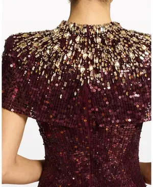 Jenny Packham Radiant Sequin-embellished Gown - Cardinal