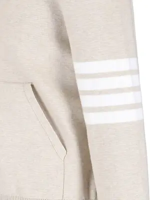 Thom Browne Bar Zip Up Sweatshirt - Beige