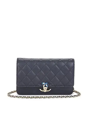 Chanel Caviar Wallet On Chain Blue