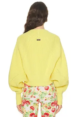 Balmain Ribbed Knit Bolero Cardigan - Jaune