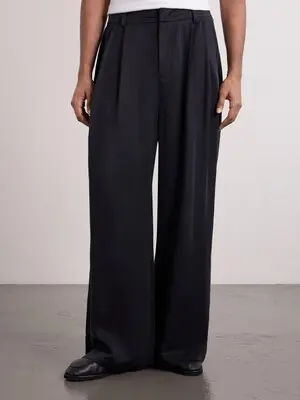 AMOMENTO Wide-leg Pleated Trousers