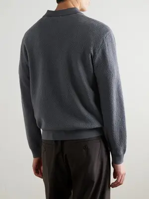 FRAME Wool Polo Sweater - Gray