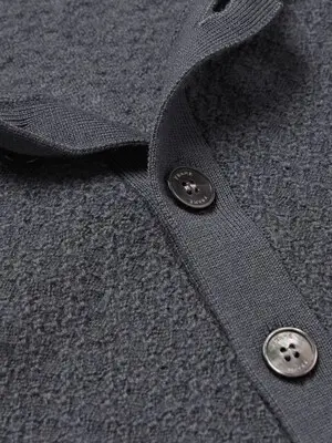 FRAME Wool Polo Sweater - Gray