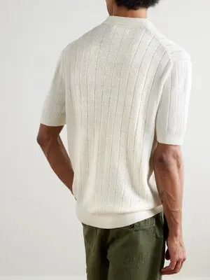 Polo Ralph Lauren Open-collar Ribbed Linen Polo Shirt