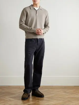 FRAME Wool Polo Sweater - Gray