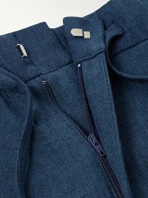 De Bonne Facture Lounge Straight-leg Linen And Wool-blend Trousers