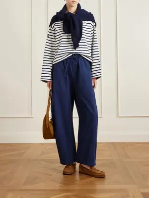 Polo Ralph Lauren Cotton Wide-leg Pants - Navy