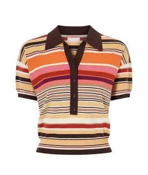 Faithfull The Brand Sable Striped Jersey Polo Shirt - Multi