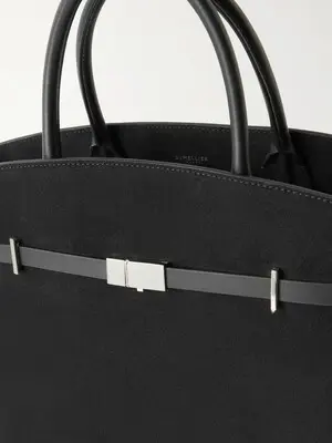 DEMELLIER The Hudson Leather-trimmed Suede Tote