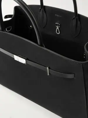 DEMELLIER The Hudson Leather-trimmed Suede Tote