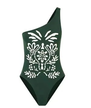 ERES Gemme One-shoulder Printed Swimsuit - Green