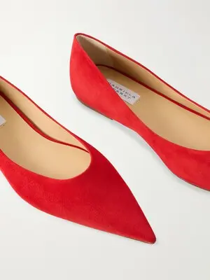 Gabriela Hearst Devil Suede Ballet Flats - Red