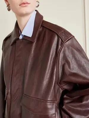 SSSTEIN Leather Bomber Jacket