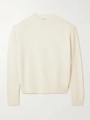 THE FRANKIE SHOP Rafaela Cropped Merino Wool And Cashmere-blend Sweater - Neutrals