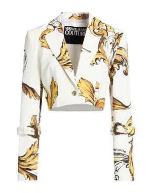 Versace Single-breasted Printed Cropped Blazer