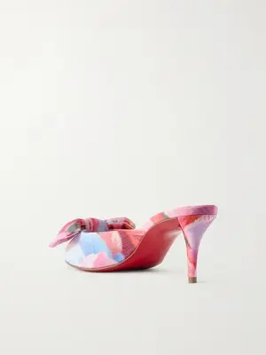 CHRISTIAN LOUBOUTIN Mulazee 60 Crepe De Chine Kitten Heel Mules - Multi