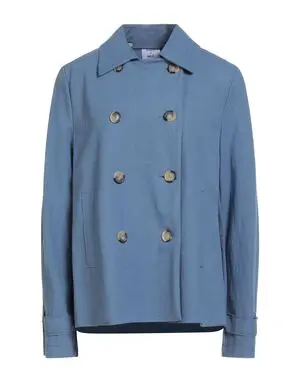 Harris Wharf London Woven Double-breasted Jacket - Blue