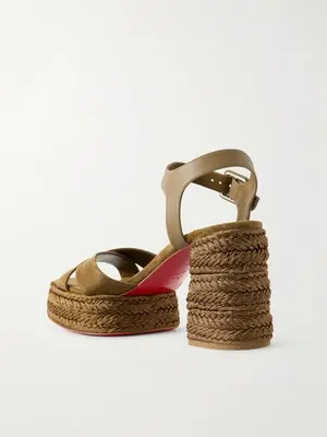 CHRISTIAN LOUBOUTIN Calakala 85 Suede Platform Sandals - Brown