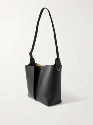 Loewe Bilbao Medium Pleated Leather Bucket Bag - Black