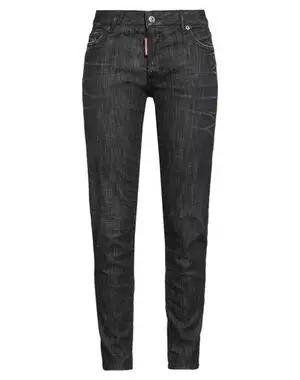 Dsquared2 Jeans In Cotton, Elastane, And Calfskin - Black