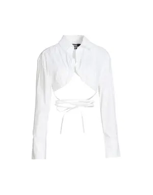 Jacquemus Le Splash Cropped Poplin Shirt - White