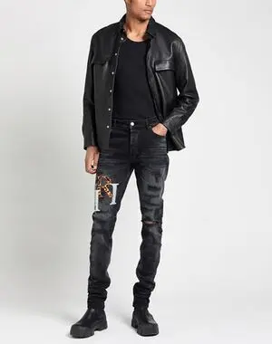 Amiri Skinny Jeans With Leather Trims