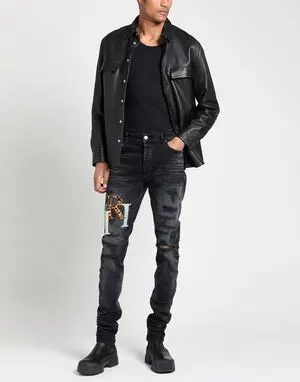 Amiri Skinny Jeans With Leather Trims