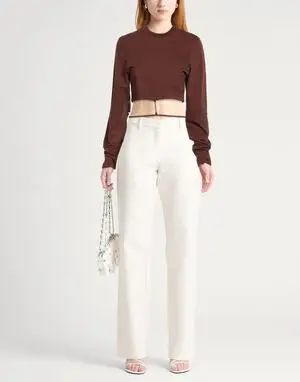 Jacquemus Cotton Cropped Long Sleeve T-shirt - Brown