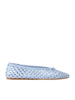 Le Monde Beryl Woven Leather Ballet Flats - Blue
