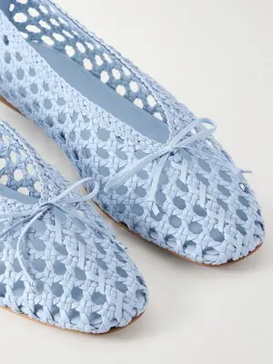 Le Monde Beryl Woven Leather Ballet Flats - Blue