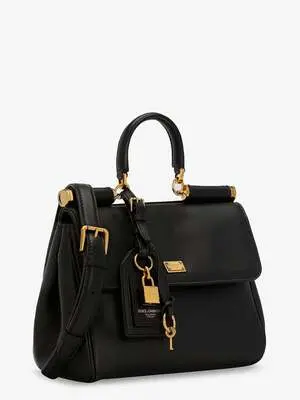 Dolce & Gabbana My Sicily Leather Shoulder Bag - Black