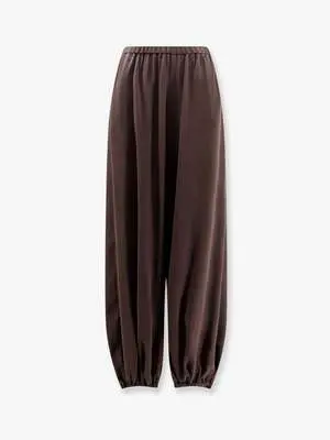 ALYSI Balloon Silk Pants - Brown