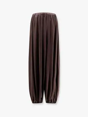 ALYSI Balloon Silk Pants - Brown