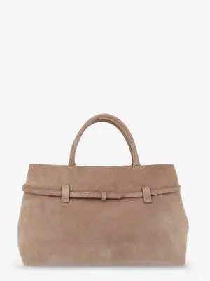 Manu Atelier Le Cambon 35 Suede Shoulder Bag - Grey