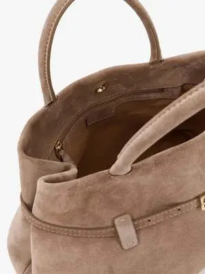 Manu Atelier Le Cambon 35 Suede Shoulder Bag - Grey