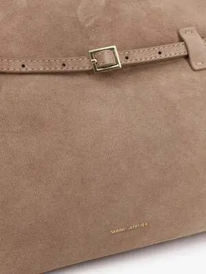 Manu Atelier Le Cambon 35 Suede Shoulder Bag - Grey