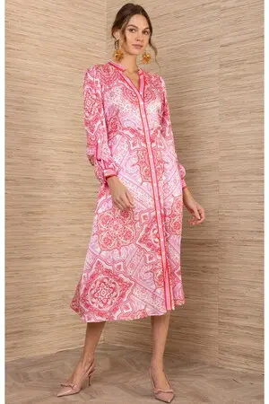 Hale Bob Bellona Charmeuse Maxi Dress - Red