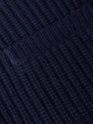 Hartford Shawl-collar Ribbed Wool Cardigan - Blue
