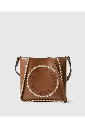 Stella McCartney Raffia Trim Crossbody Bag - Red