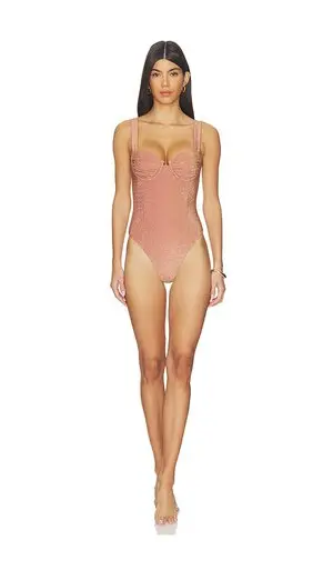 Devon Windsor Stephanie Metallic Full-piece Swimsuit