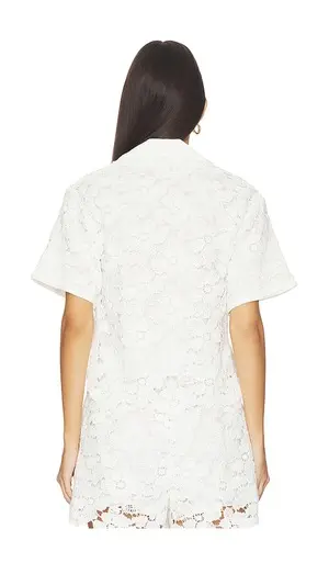Simkhai Glenn Lace Camp Shirt - Ivory