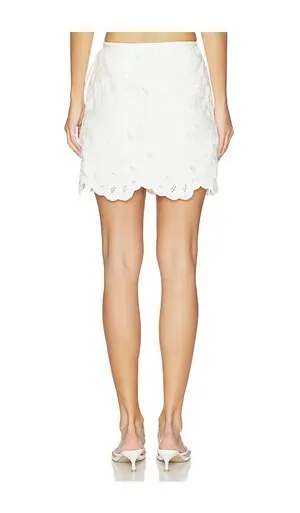 Simkhai Delaney Embroidered Linen Mini Skirt - Ivory