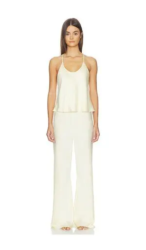 Lunya Washable Silk Bias Cami Pant Set - French Butter